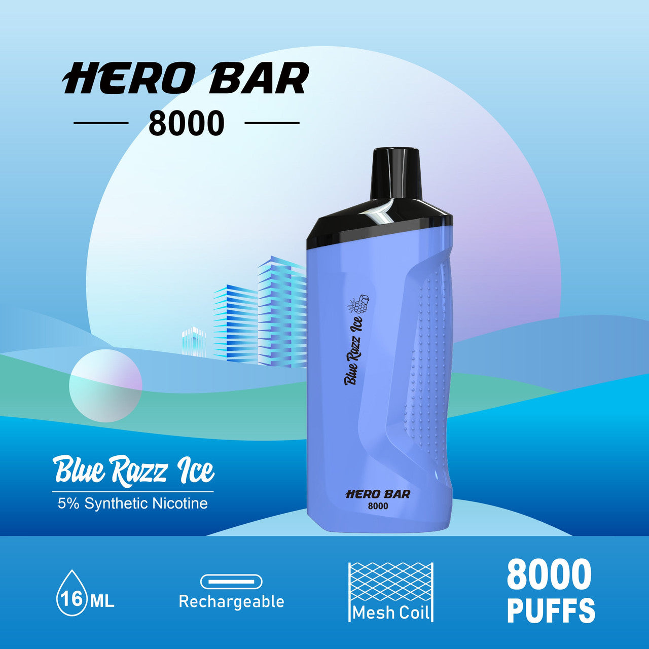 Hero Bar Rechargeable 8000 Puffs - Hero Bar Vape - Vapor Hatch – VH ...