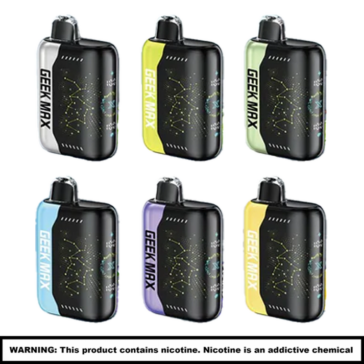 GEEK MAX Rechargable Disposables | 5% Nicotine | 30000 Puffs | 5 Count ...